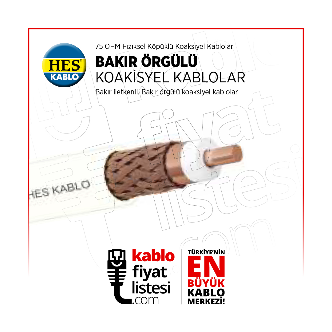MİNİ U-6 Cu/Cu PVC Bakır Örgülü Koaksiyel Kablolar 75 Ohm Fiziksel ...